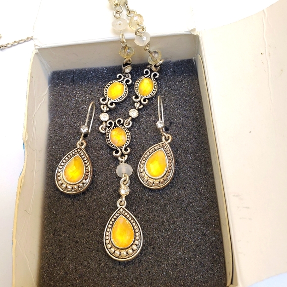 Avon | Jewelry | Vintage Avon Yellow Pastel Necklace Earring Matching ...